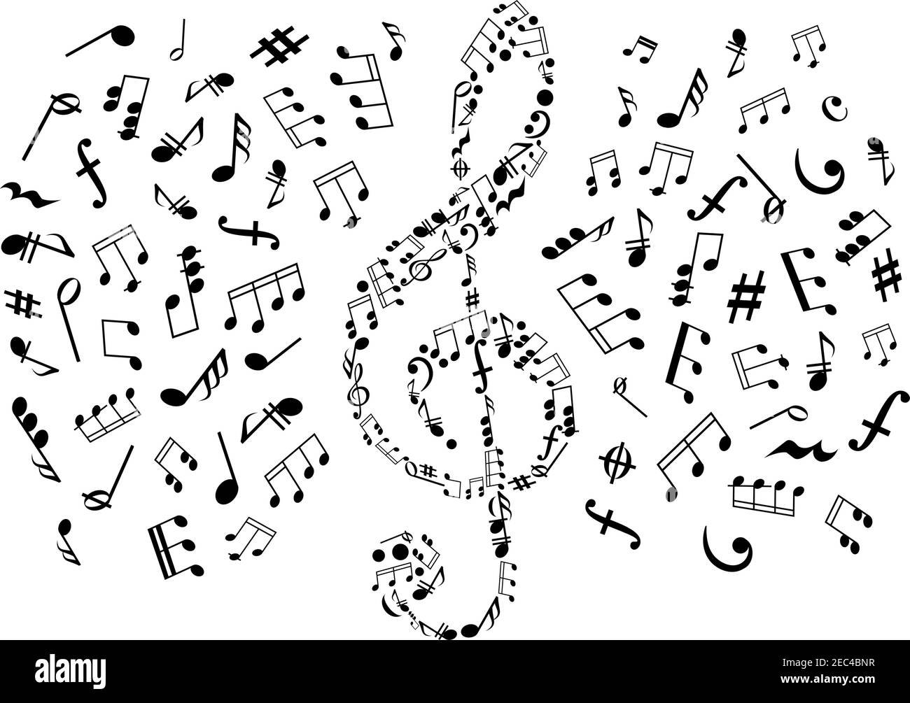 Symboles musicaux Banque d'images noir et blanc - Alamy