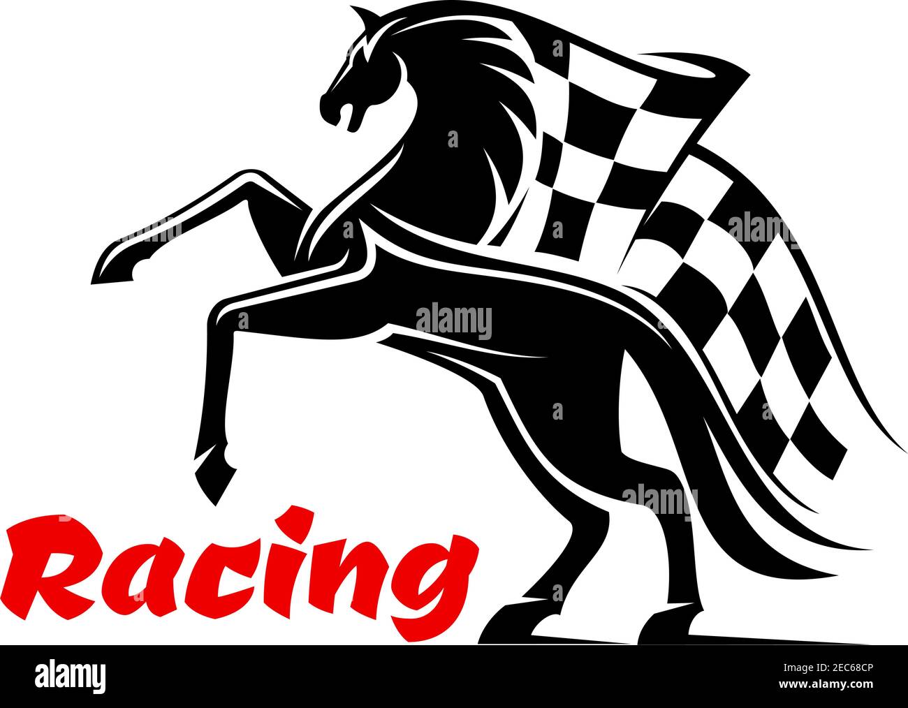 Mustang horse badge Banque d'images vectorielles - Alamy