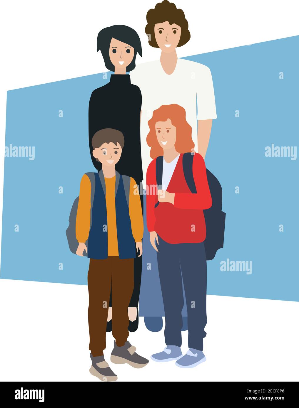 Family with two children vector vectors Banque de photographies et d ...