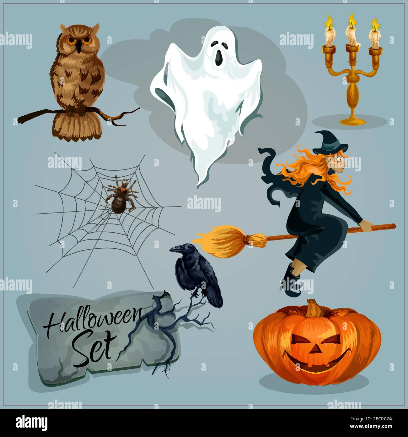 Personnages traditionnels d'Halloween. Lanterne de bougie de citrouille ...