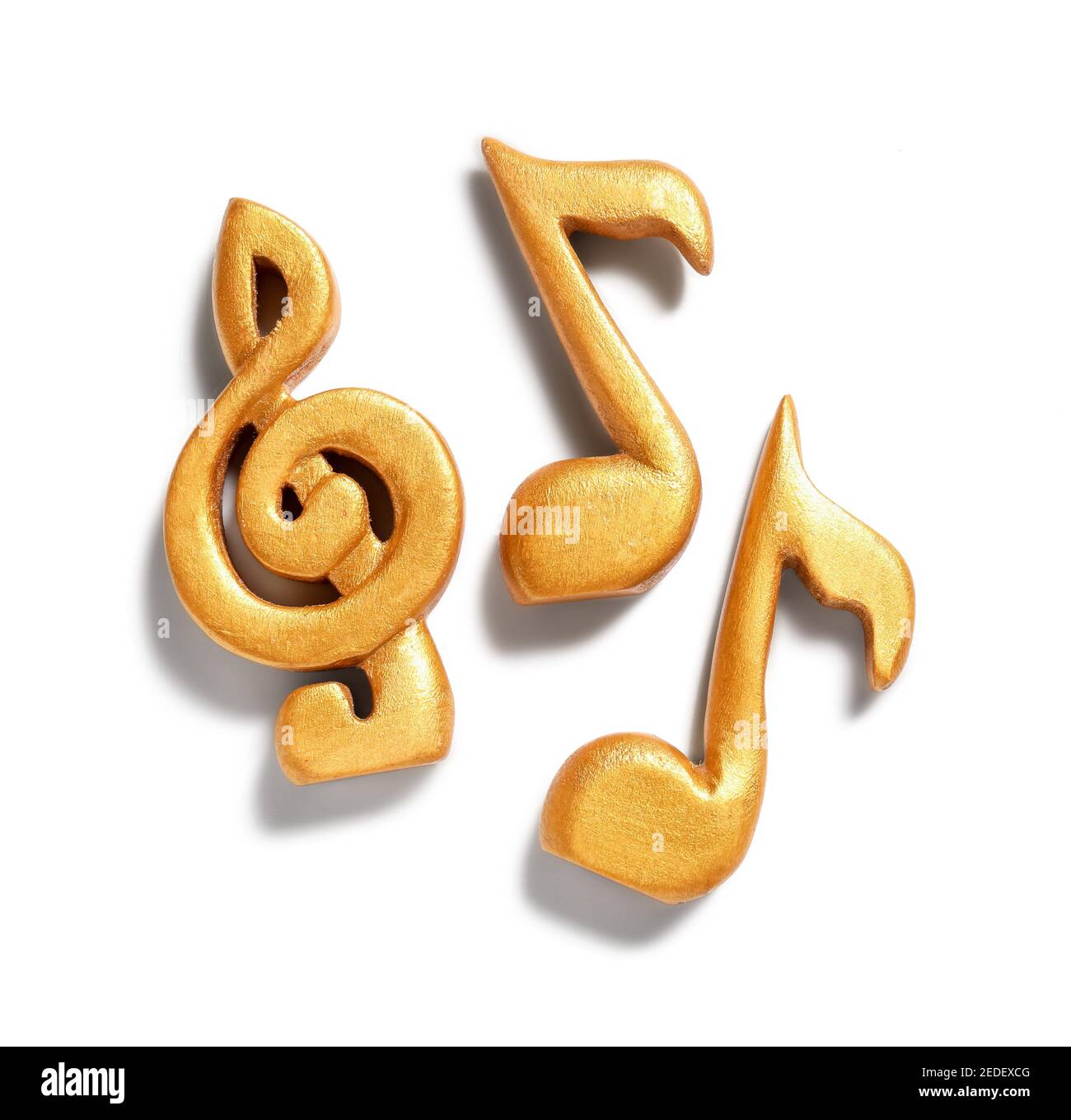 Notes de musique dorées Banque d'images détourées - Alamy