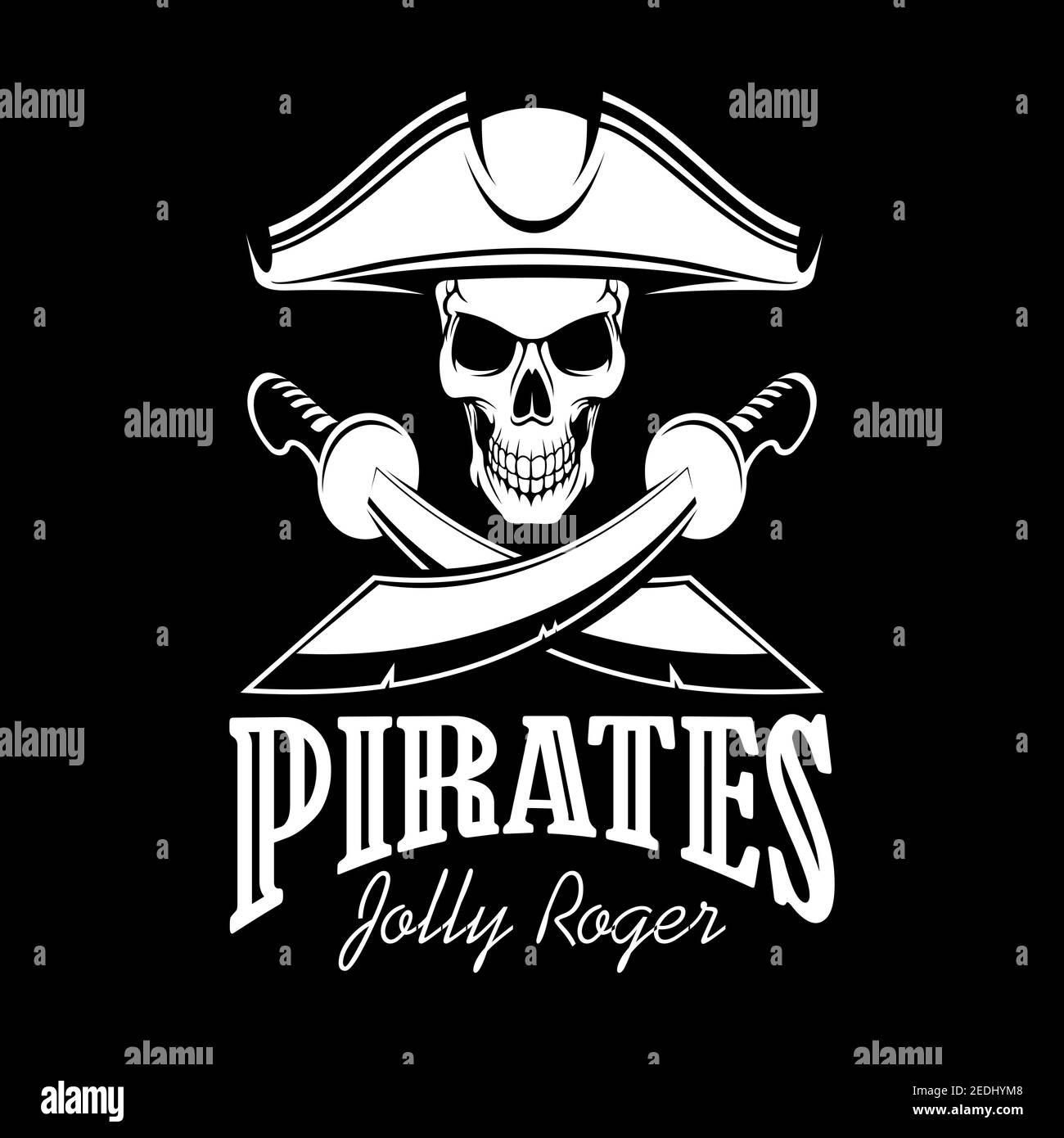 Affiche drapeau noir Pirates. Symbole du crâne squelette Jolly Roger en ...
