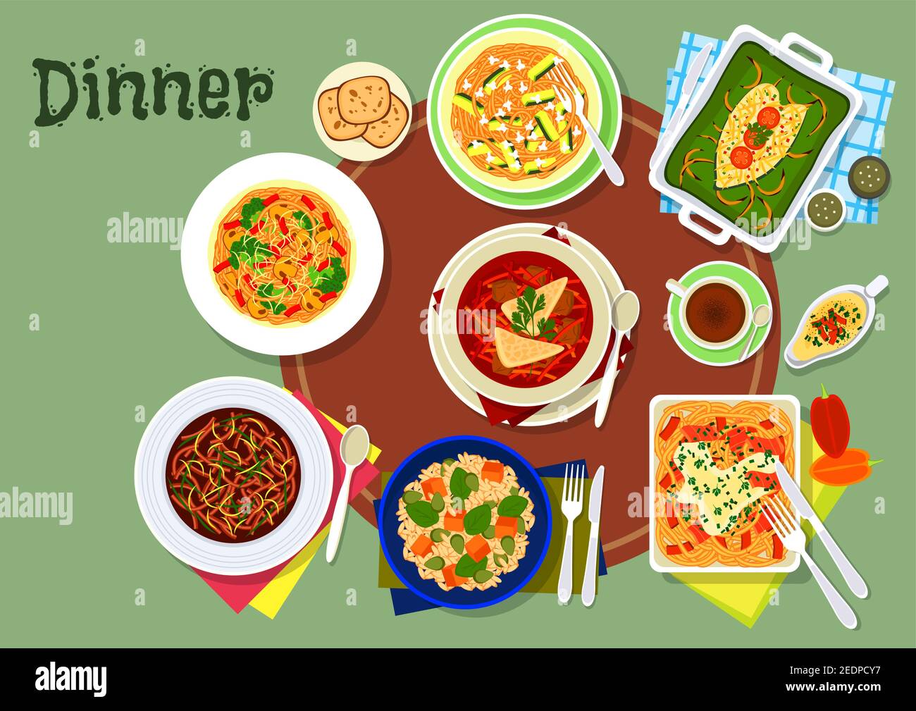 Le restaurant propose des plats typiques avec des pâtes aux champignons ...