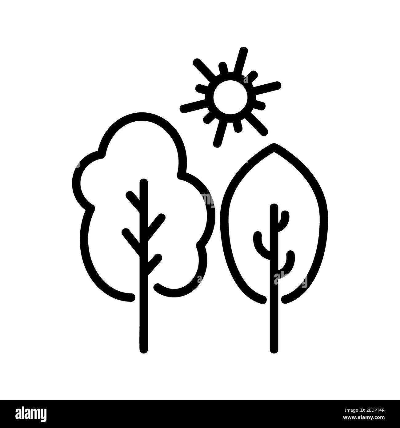 Icône nature paysage plat. Pictogramme pour le Web. Trait. Isolé sur ...