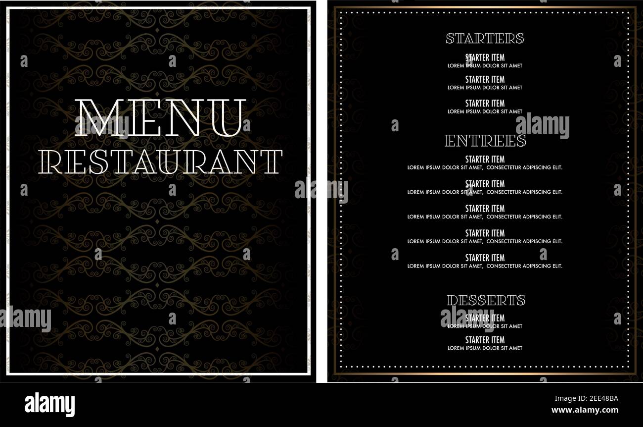 carte de luxe au design élégant du menu du restaurant Image Vectorielle ...