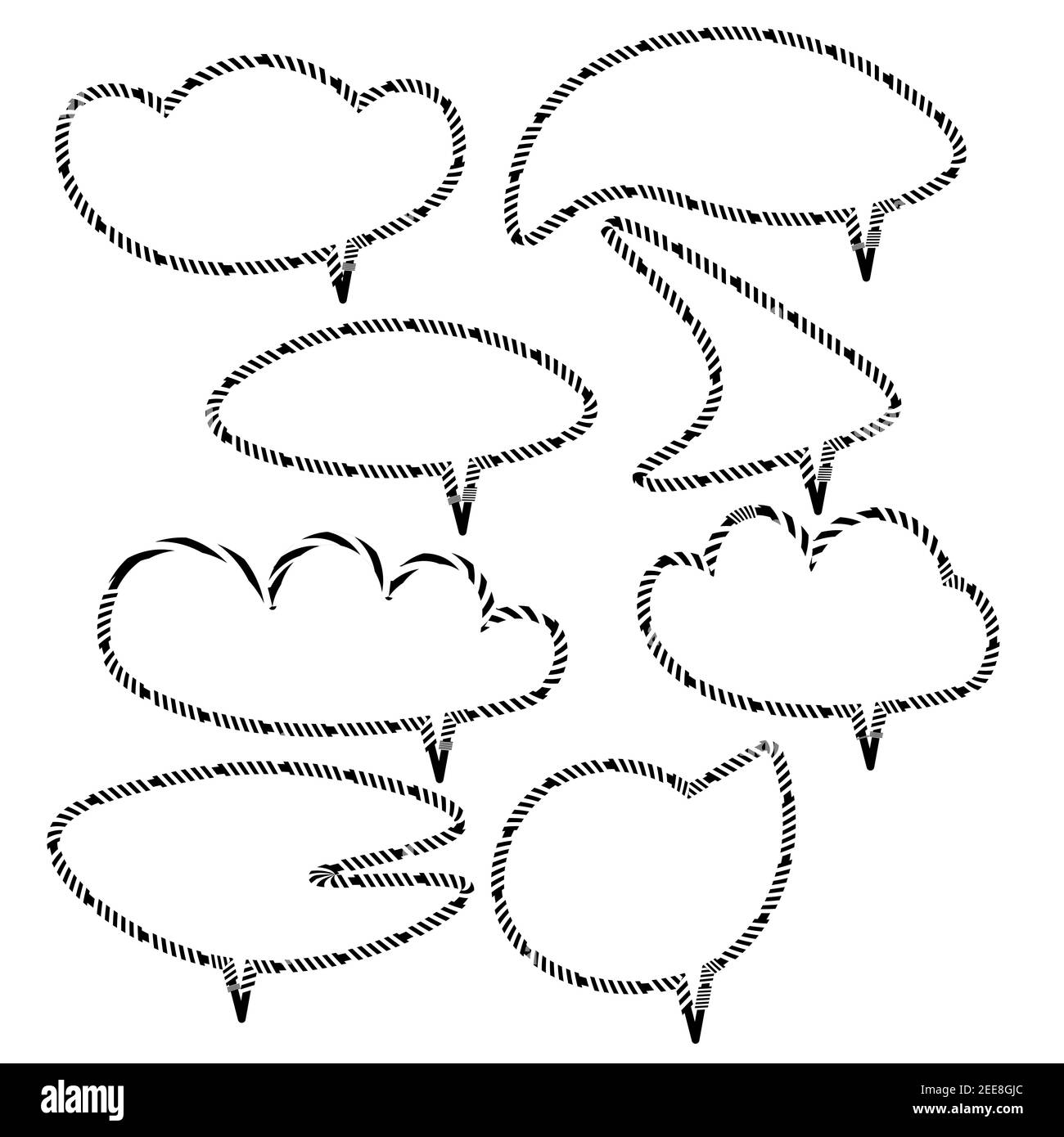 Ensemble de bulles de parole. Illustration du vecteur de dessin animé ...