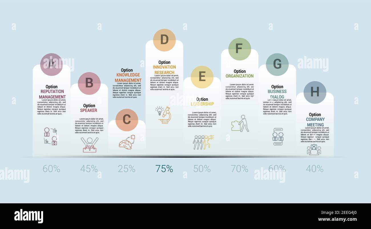 Modèle de gestion de la réputation d'infographie. Icônes de différentes ...
