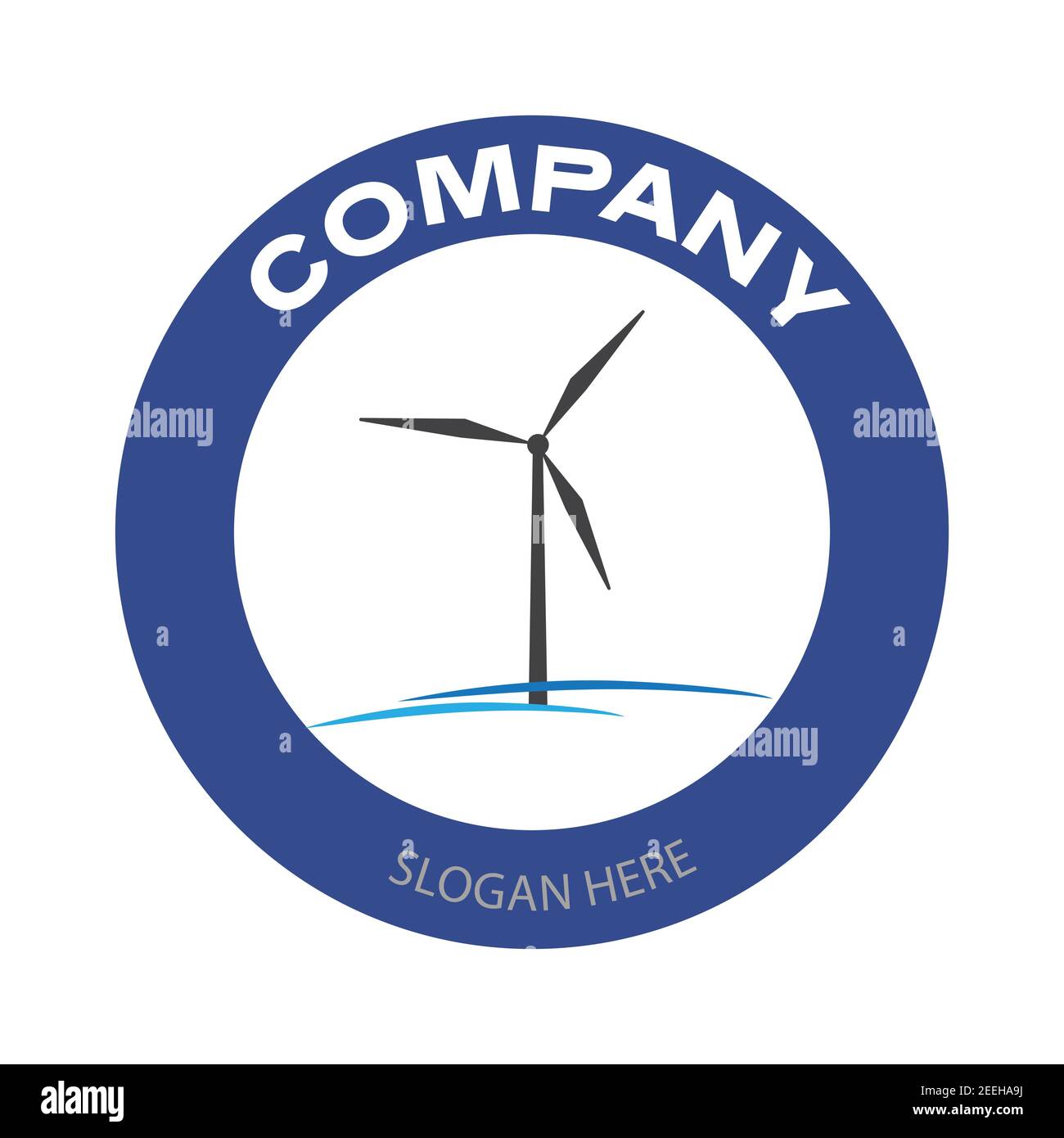 Éolienne pour logo de la société. Badge commercial sur les énergies ...