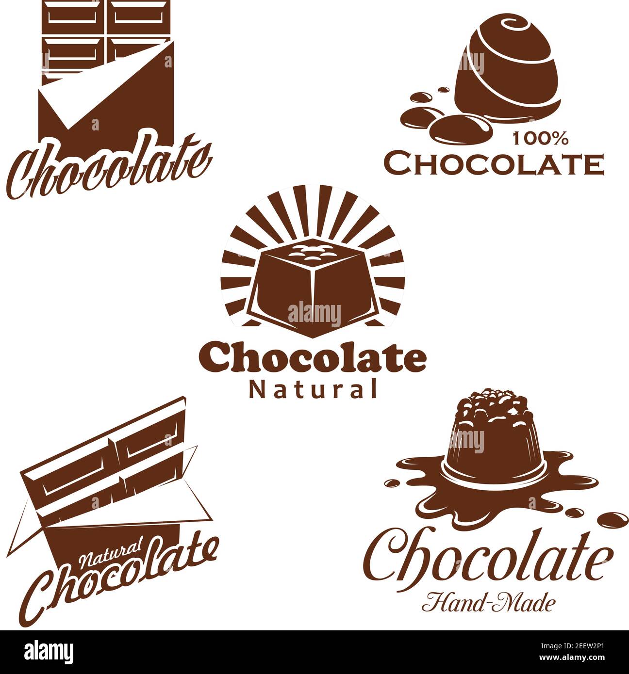 Ensemble de symboles vectoriels de bonbons au chocolat et de barres ...