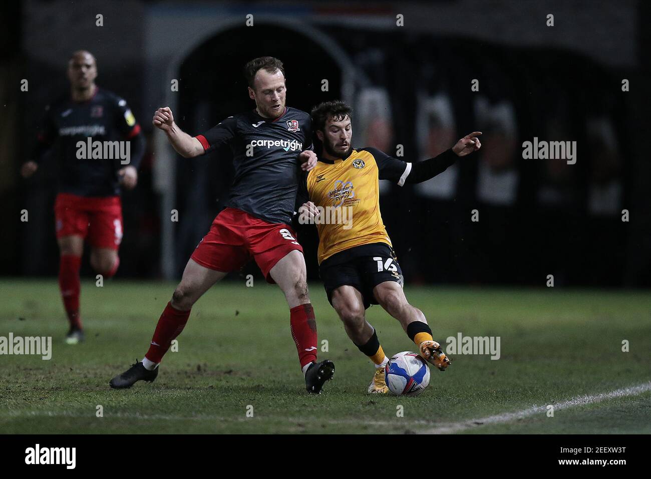 Newport, Royaume-Uni. 16 février 2021. Jake Taylor d'Exeter City et ...
