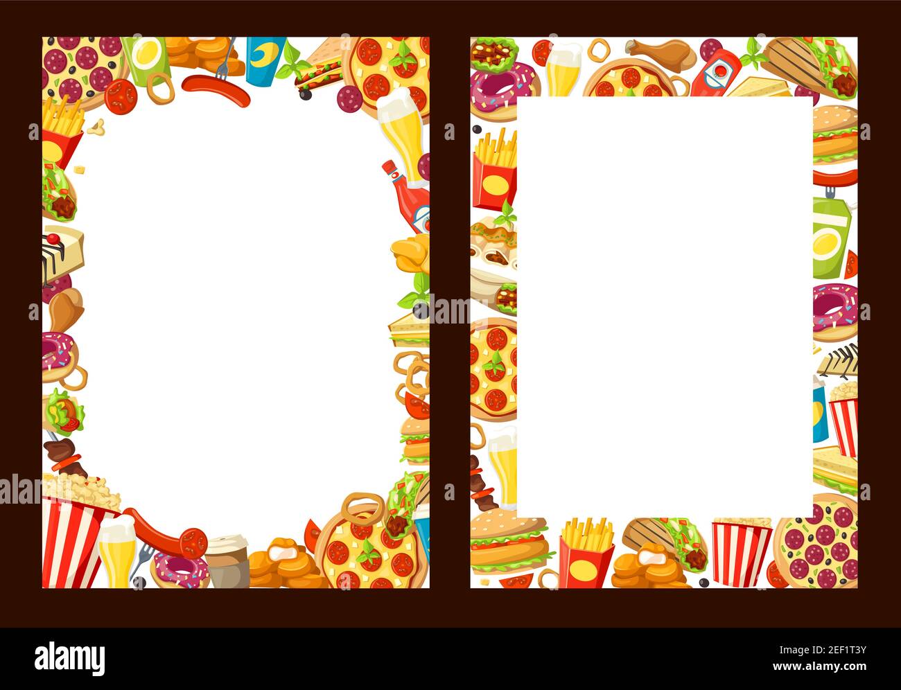 Modèle de menu de restauration rapide avec espace vide et cadre de ...