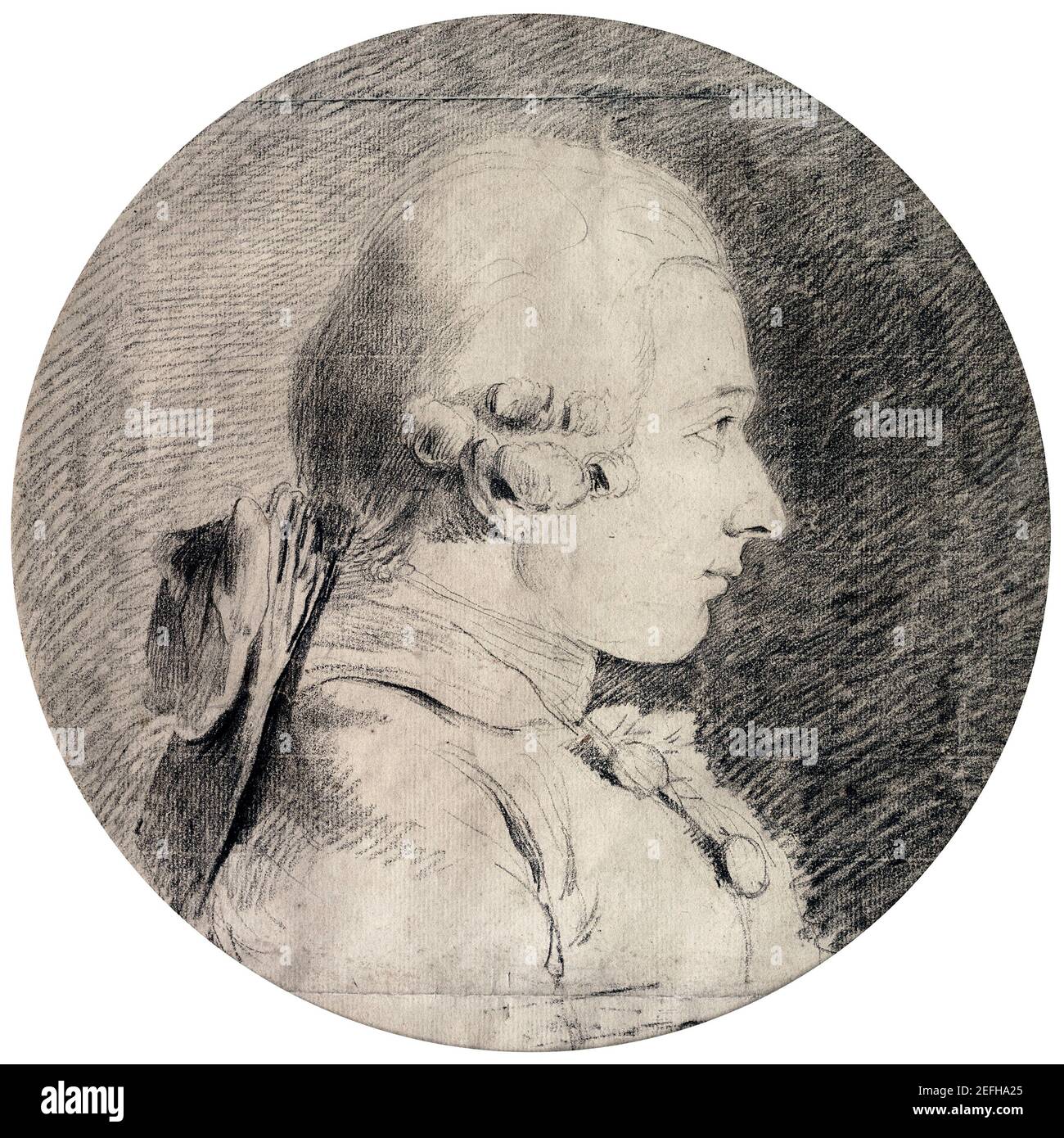 Portrait de Marquis de Sade par Charles Amédée Philippe van Loo. Le dessin date de 1760, quand ...