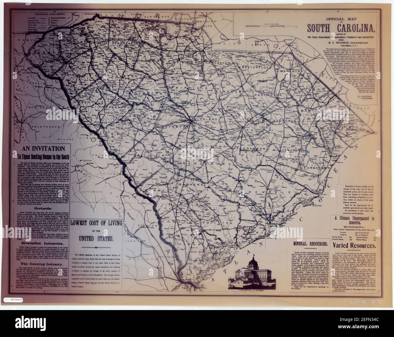 Map of south carolina Banque de photographies et d’images à haute ...