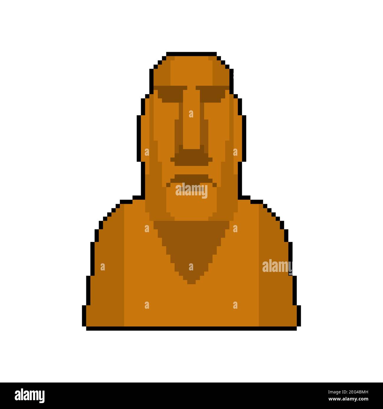 Moai pixel art. Easter Island idol 8 bit. Statues anciennes ...