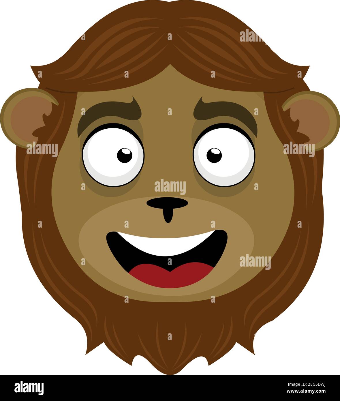 Illustration vectorielle d'émoticône, dessin animé de la tête d'un lion ...