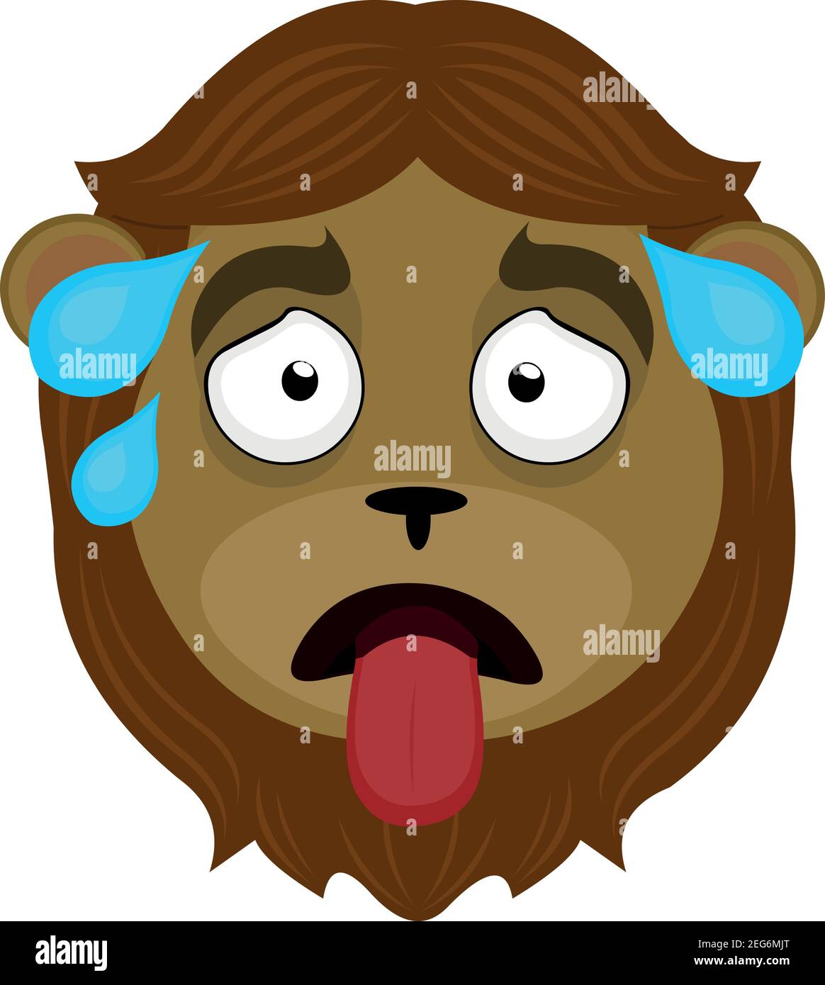 Vecteur émoticône illustration dessin animé d'un lion tête ayant une ...