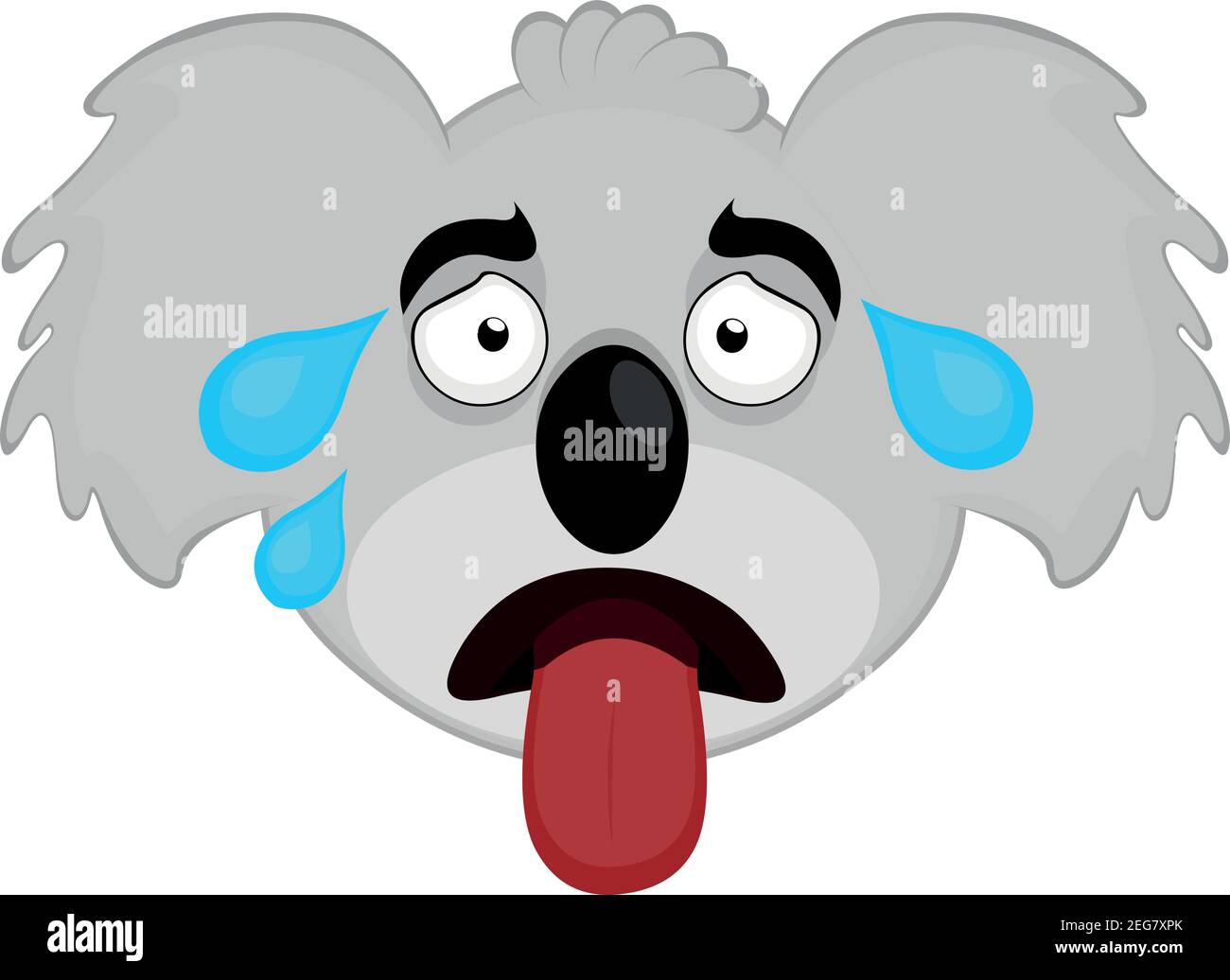 Vecteur emoticon illustration caricature d'une tête de koala ayant une ...