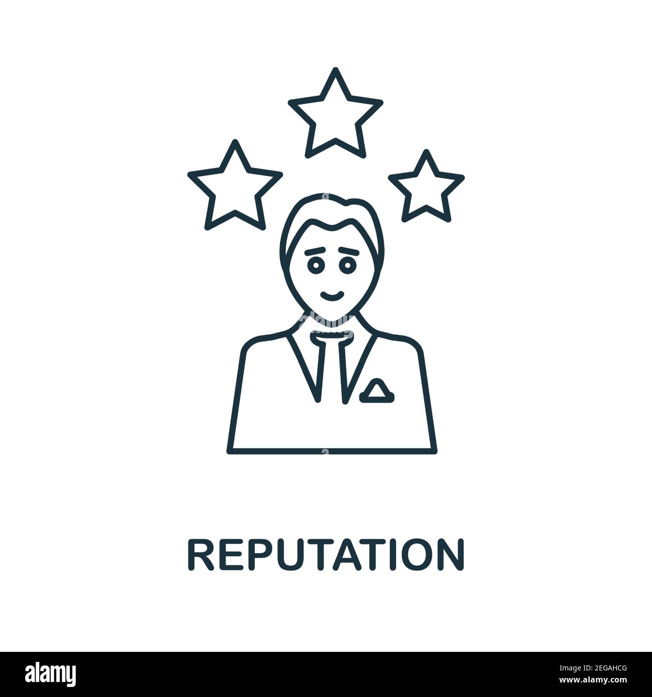 Icône réputation. Elément simple de la collection de gestion. Icône de ...