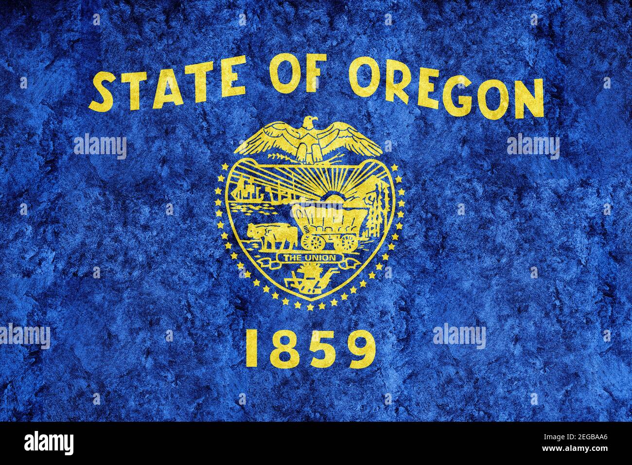 Drapeau d'état de l'Oregon métallique, arrière-plan du drapeau de l ...