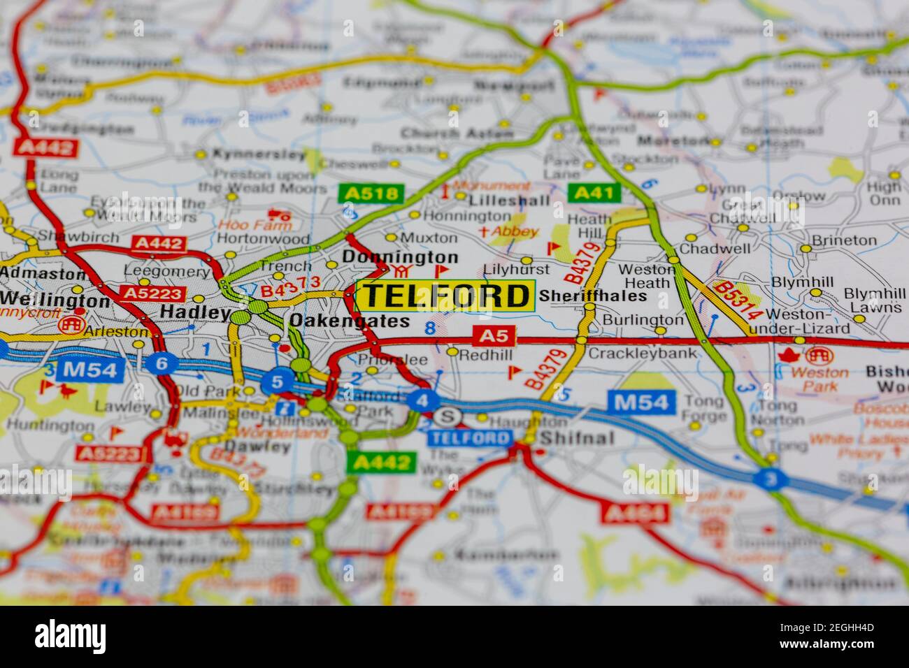 Telford sur une carte Banque de photographies et d’images à haute ...