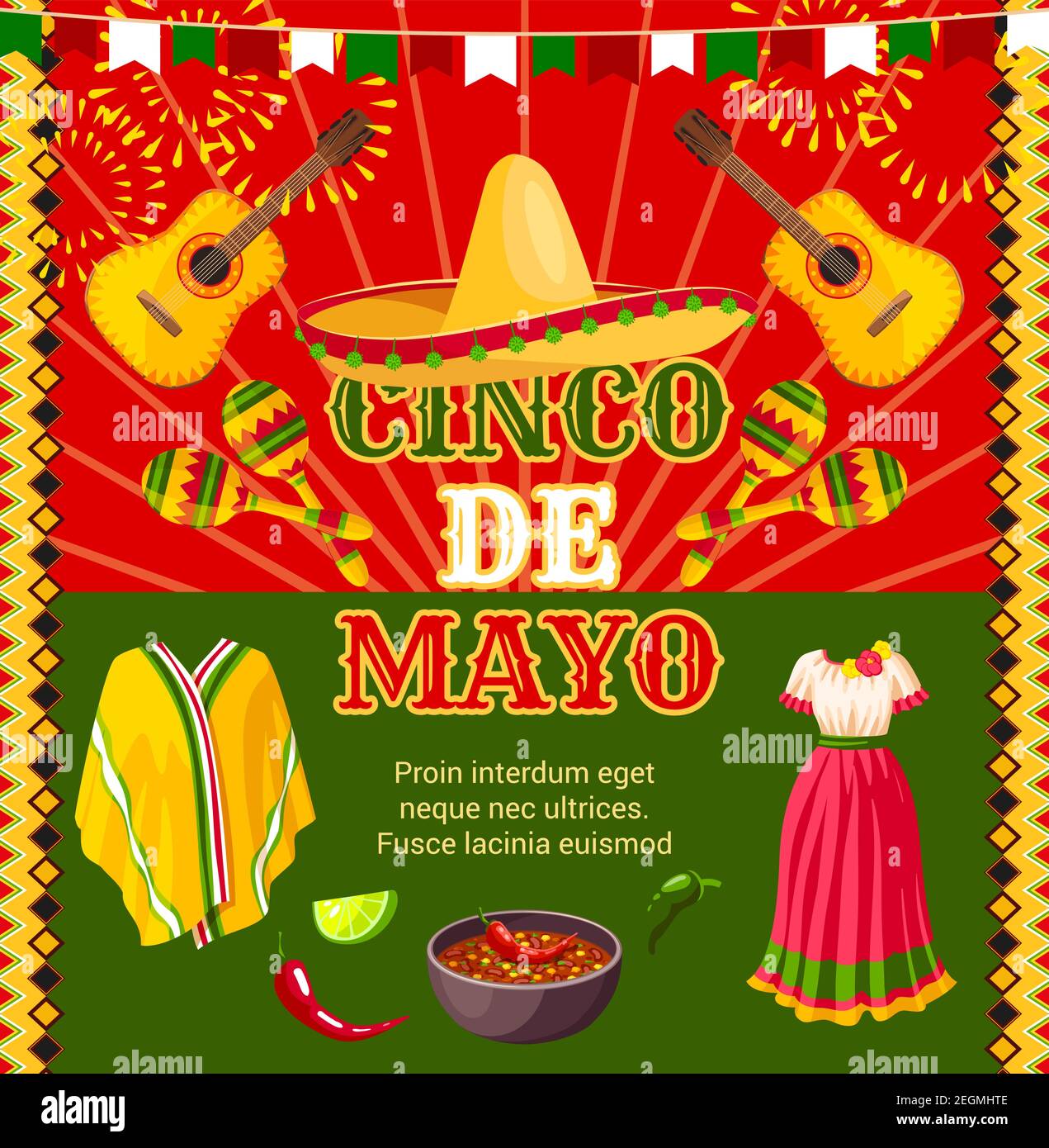Cinco de Mayo fête mexicaine fête célébration carte de voeux de la ...