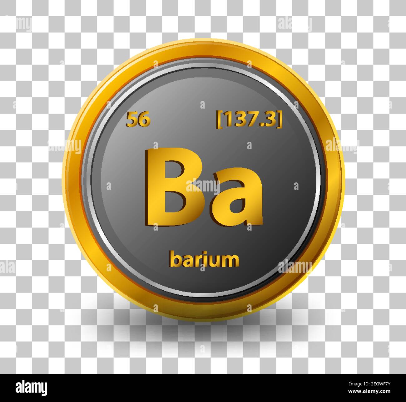Élément chimique de baryum. Symbole chimique avec numéro atomique et ...
