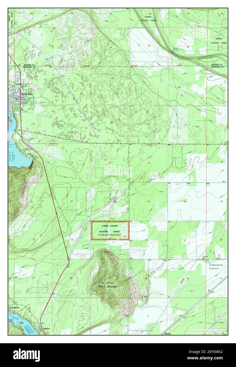 Carte de l'esprit du lac idaho Banque de photographies et d’images à ...
