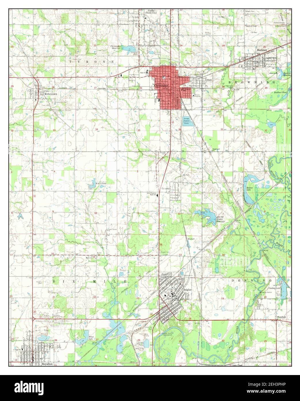 Carte de christopher illinois Banque de photographies et d’images à ...