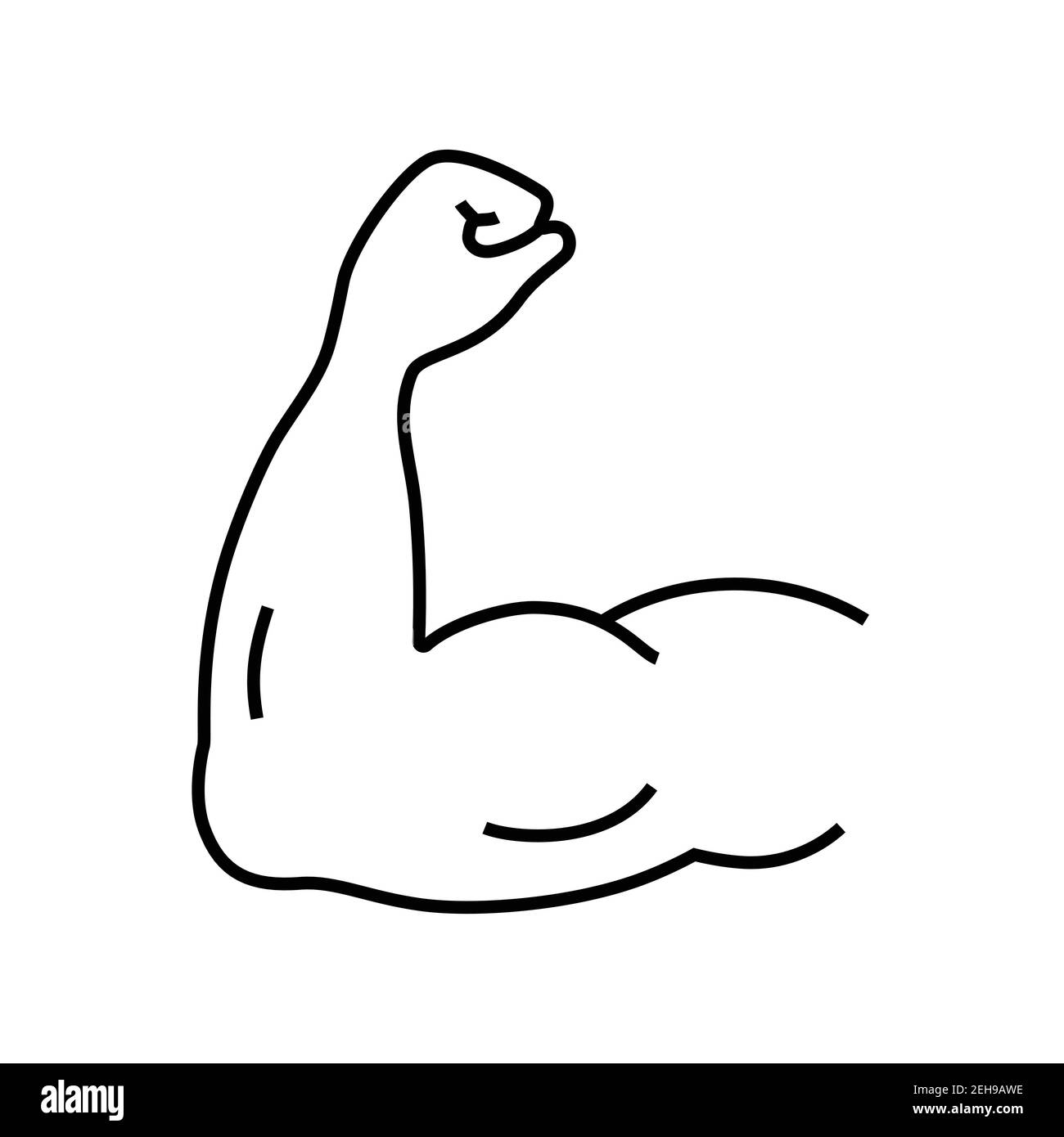 Icône de ligne de muscle de bras, symbole de vecteur de force Image ...