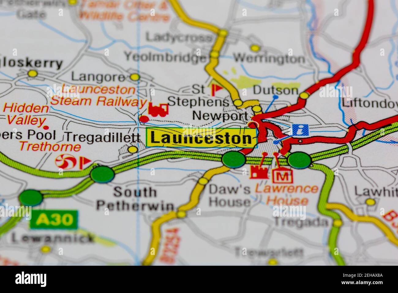Launceston sur une carte Banque de photographies et d’images à haute résolution - Alamy