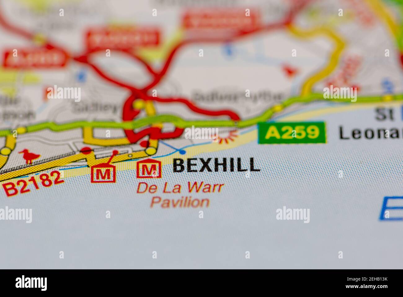 Bexhill sur une carte Banque de photographies et d’images à haute ...