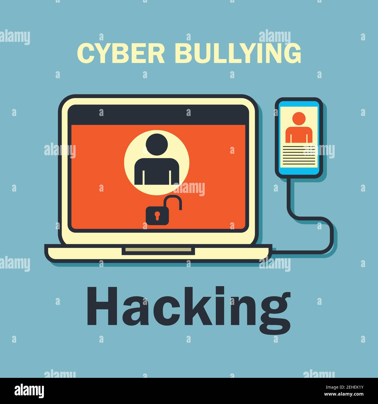 Cyber bullying illustration Banque d'images vectorielles - Alamy