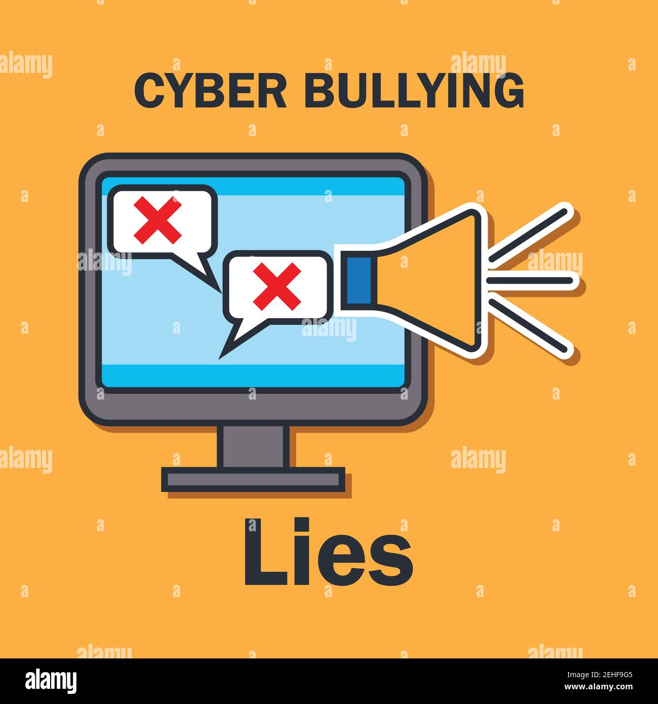 Cyber harcelement Banque d'images vectorielles - Alamy