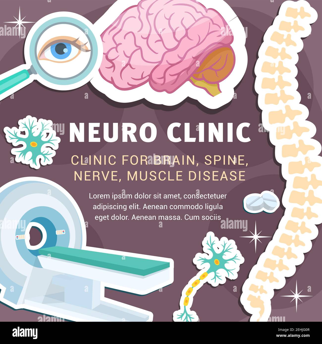 Affiche de la clinique Neuro ou de la médecine neurologique pour les ...