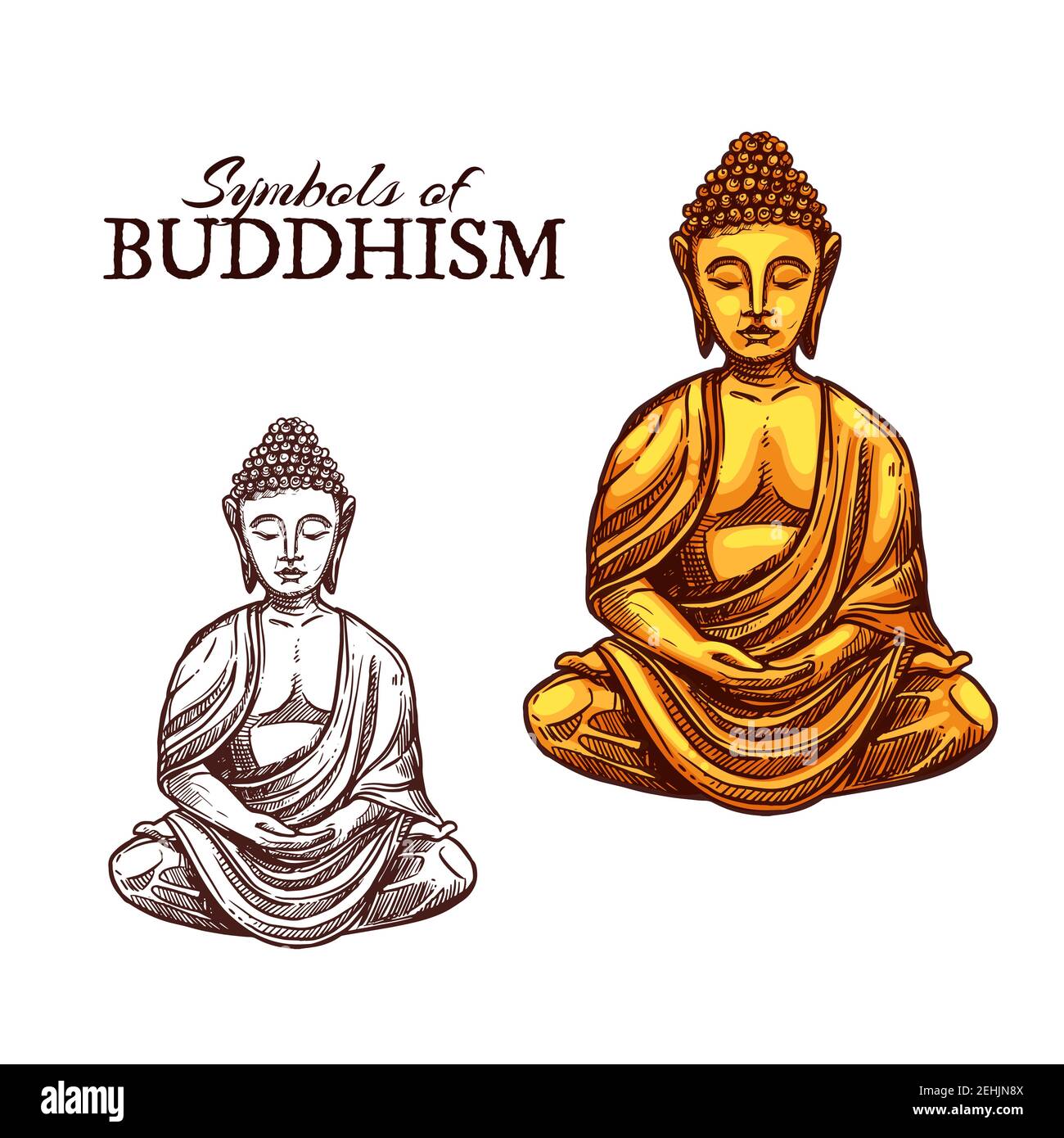 Buddha statue yin yang sign Banque de photographies et d’images à haute ...