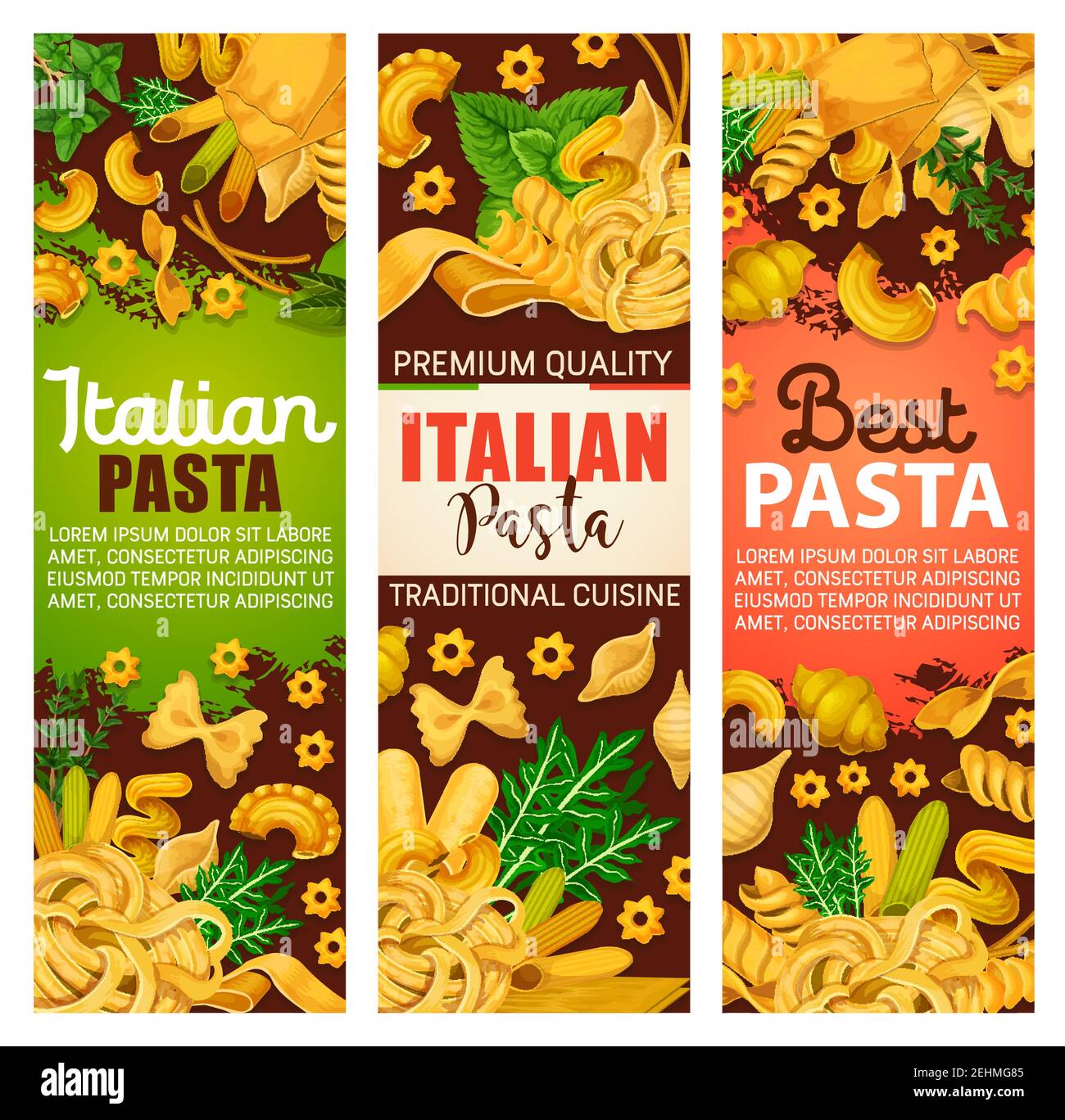 Des Banderoles De Pâtes Italiennes Pour Une Cuisine Italienne Ou Un