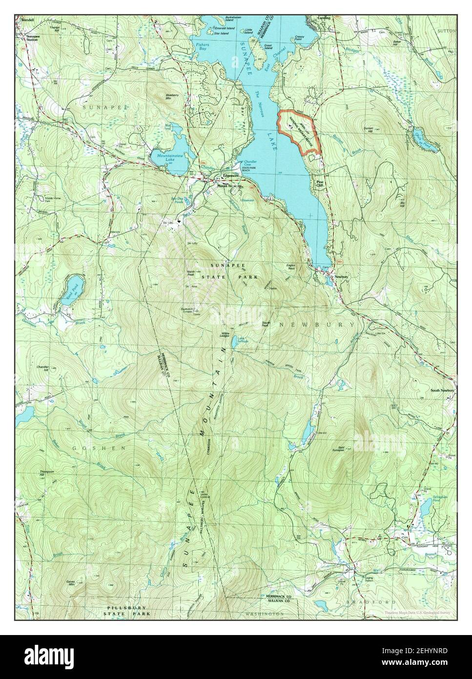 Mappa di sunapee Banque de photographies et d’images à haute résolution ...