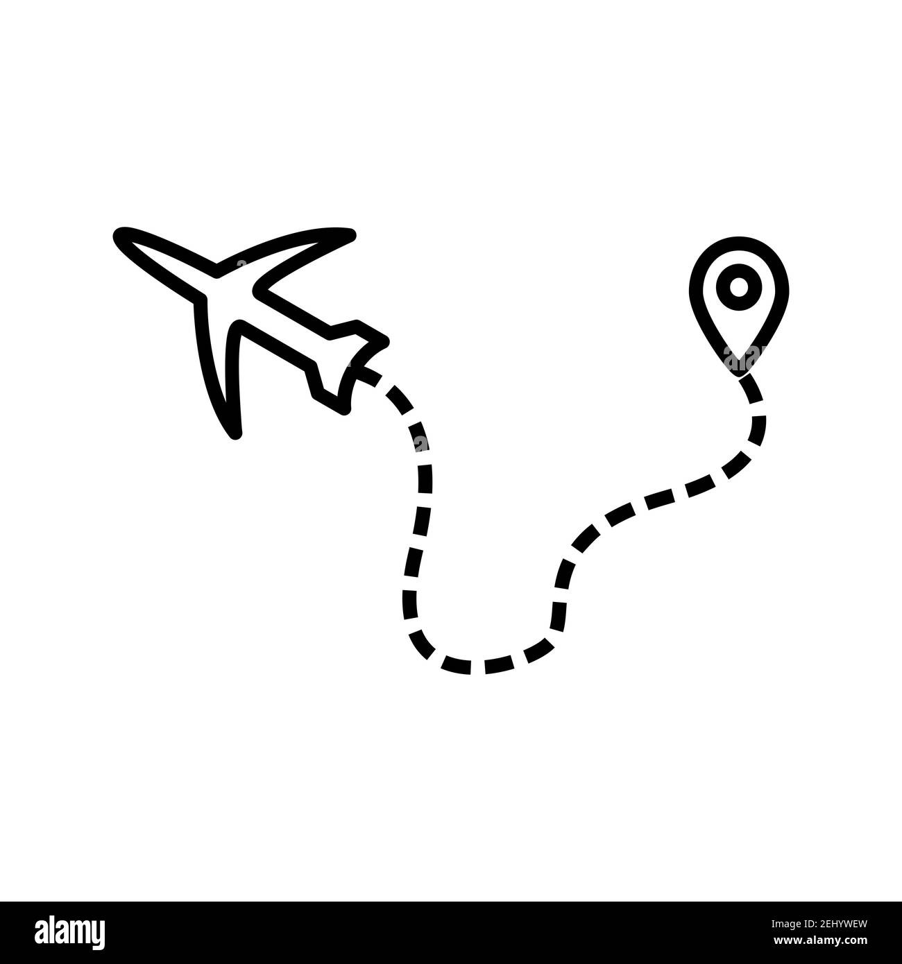 Illustration de l'icône de vecteur de ligne de trajectoire d'itinéraire ...