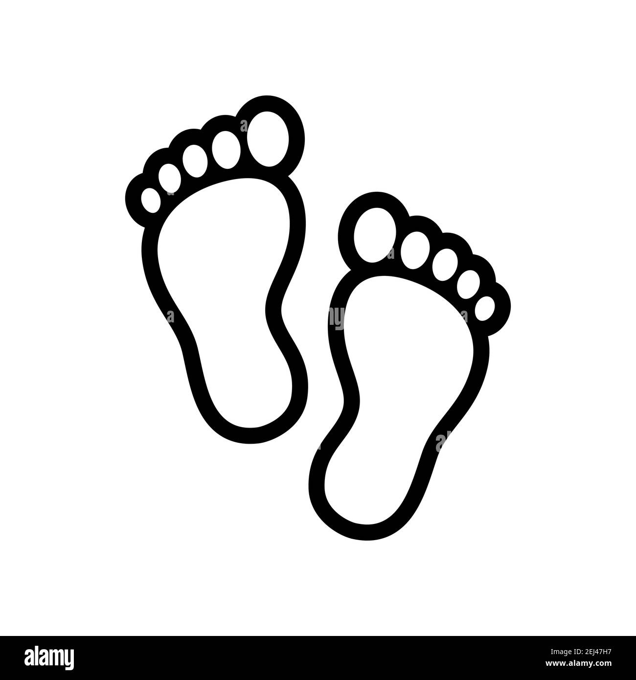 Icône représentant un contour des pieds humains, empreintes stylisées ...