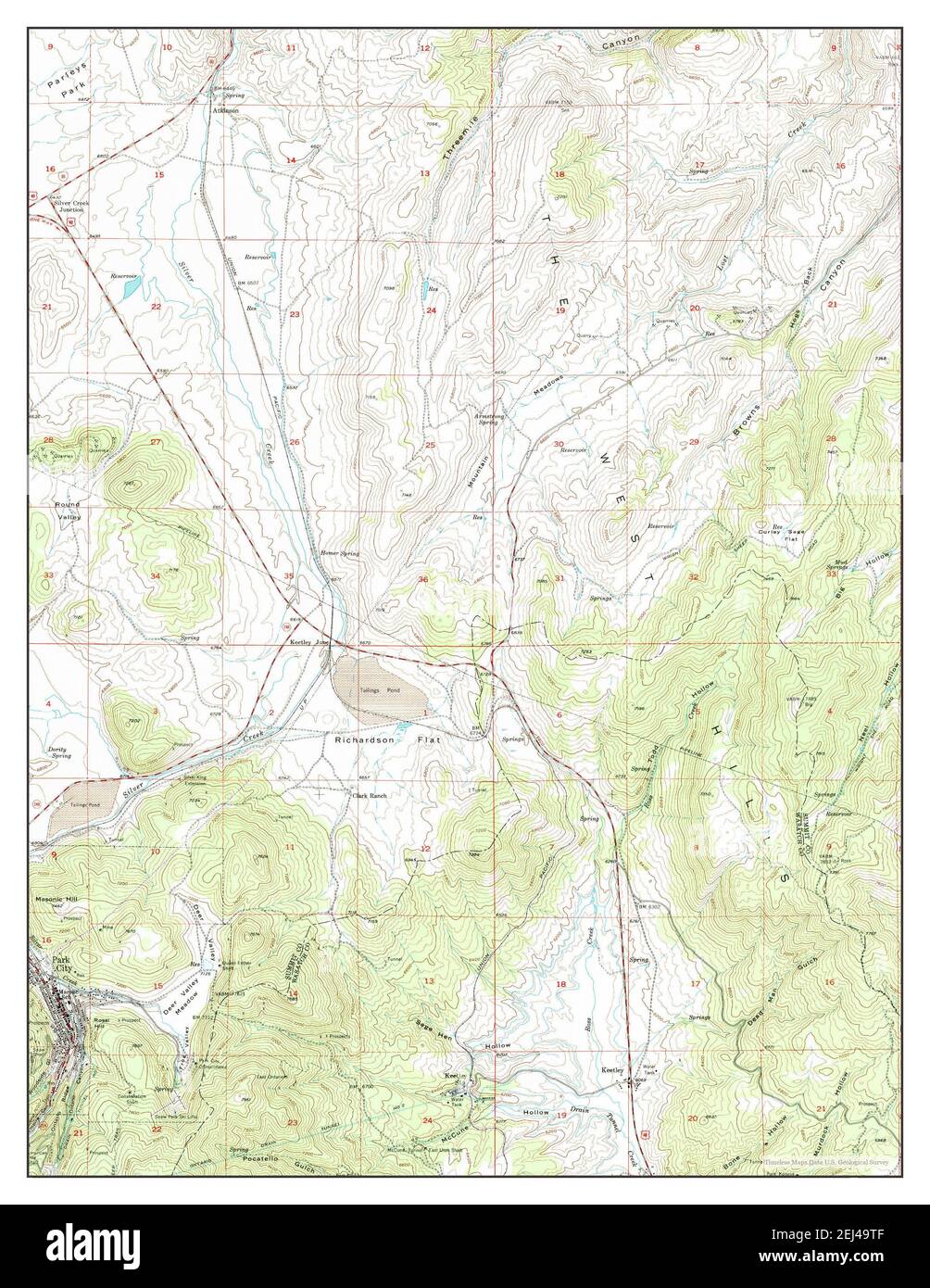 Carte de la ville de parc en utah Banque d'images détourées - Alamy