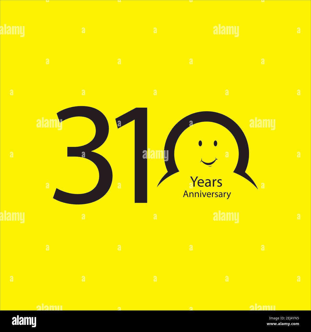 310 e anniversaire numéros. années vieux logo de fond jaune. Age ...