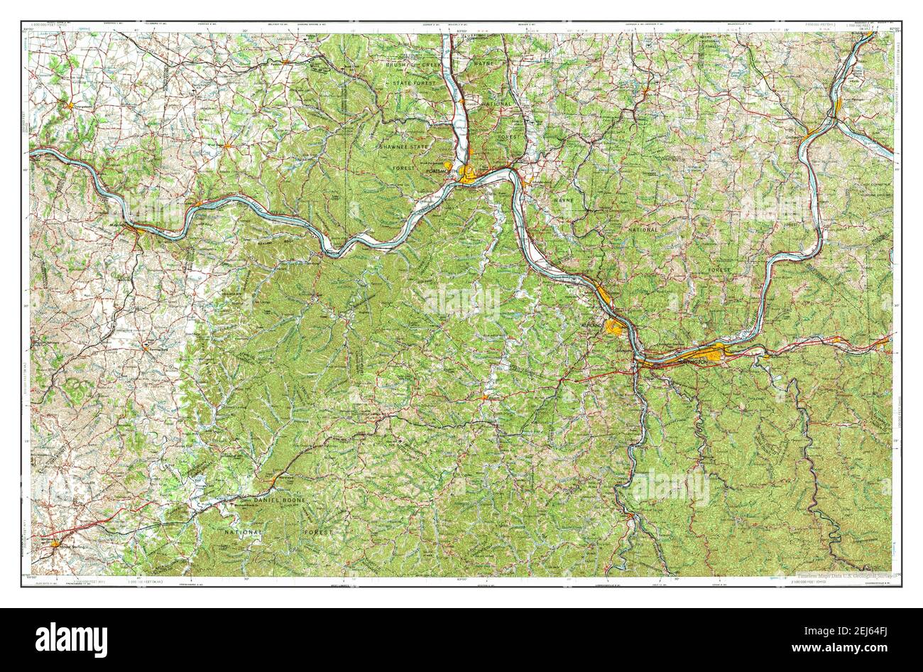 Carte de la virginie occidentale de huntington Banque d'images ...