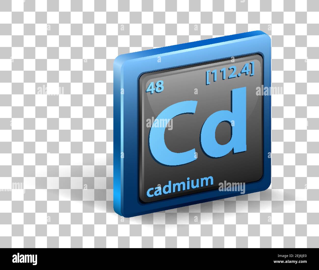 Élément chimique cadmium. Symbole chimique avec numéro atomique et ...
