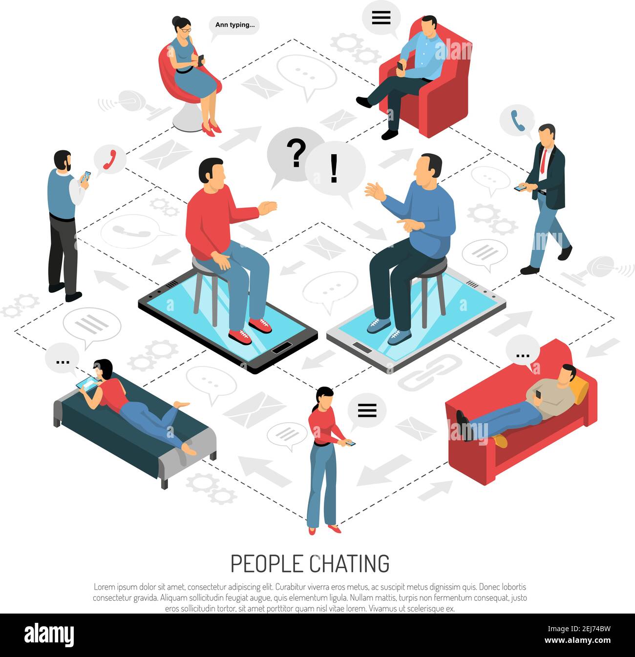 Conversations debout Banque d'images vectorielles - Alamy