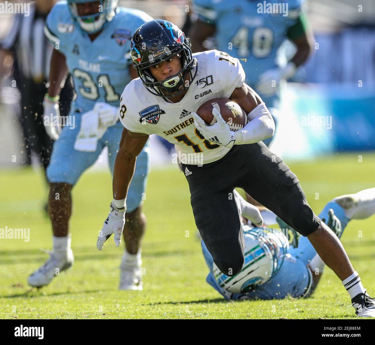 4 janvier 2020: Southern Miss 'de'Michael Harris #18 essaie de garder ...