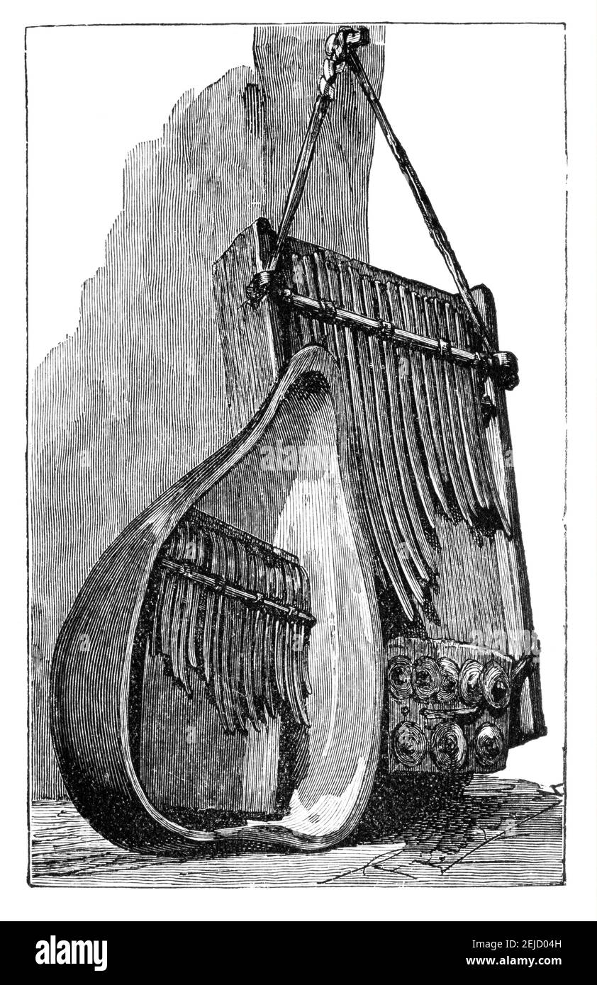 Mbira ou sansa, instruments de musique du peuple Shona du Zimbabwe, au ...