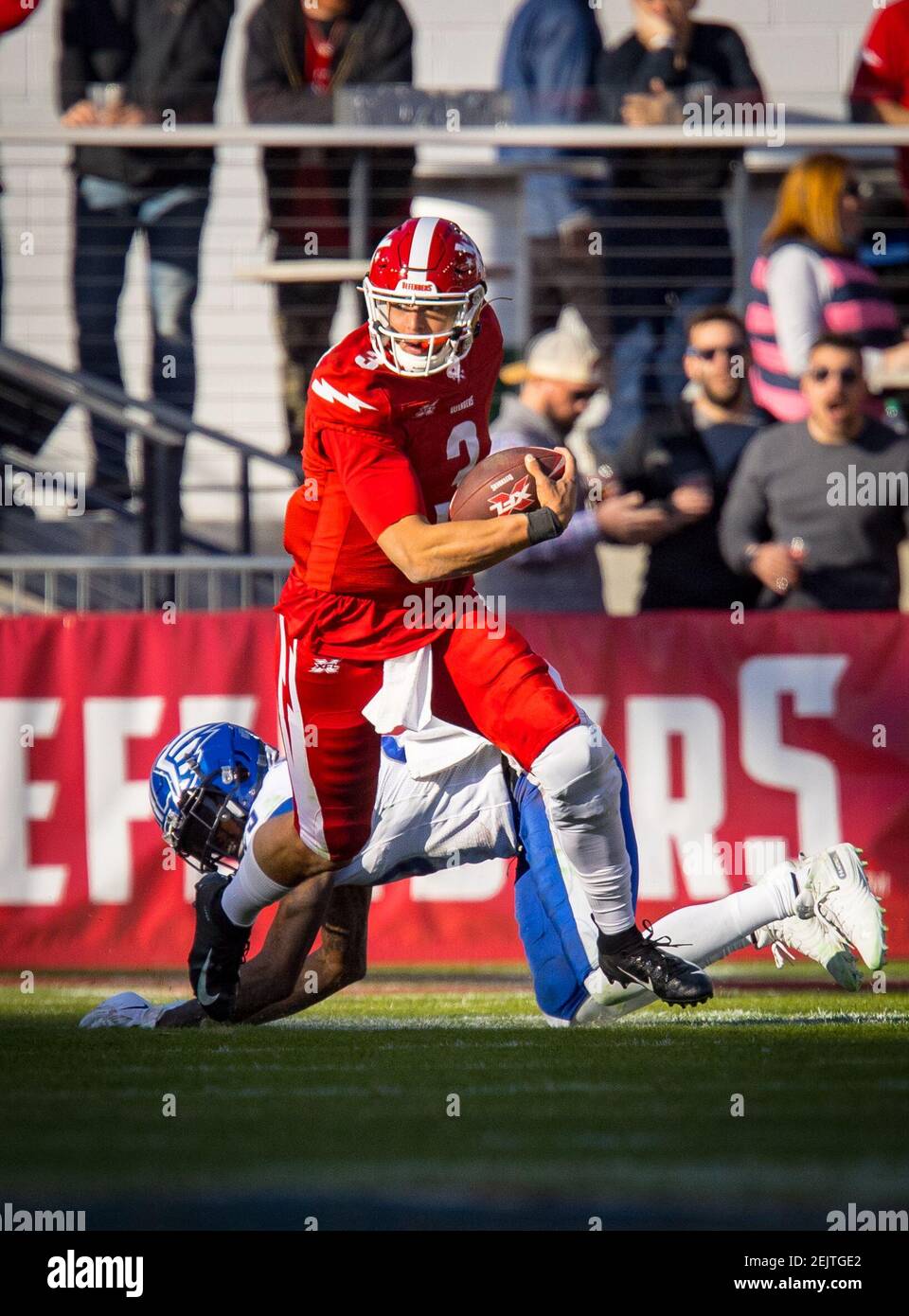 8 mars 2020 : le quarterback de DC Defenders, Tiree Jackson (3), s ...