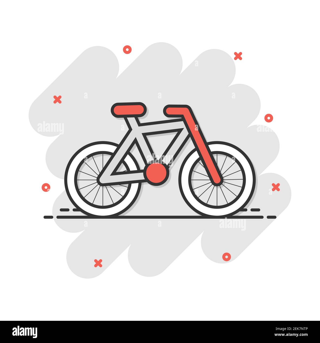 Icône de vélo de dessin animé en style comique. Pictogramme d ...