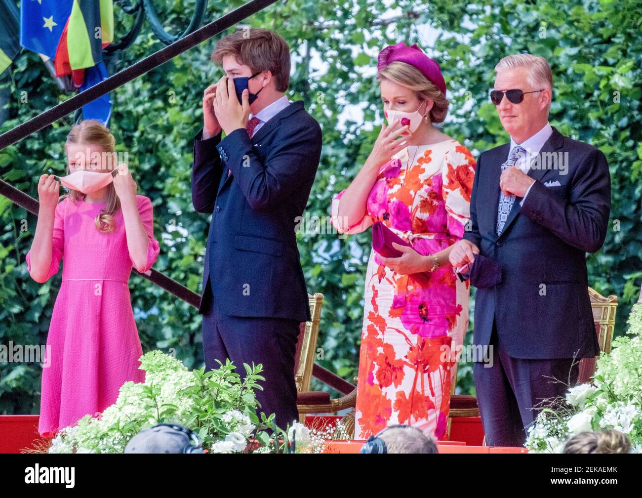 Le roi Philippe, Filip de Belgique et la reine Mathilde avec le prince ...