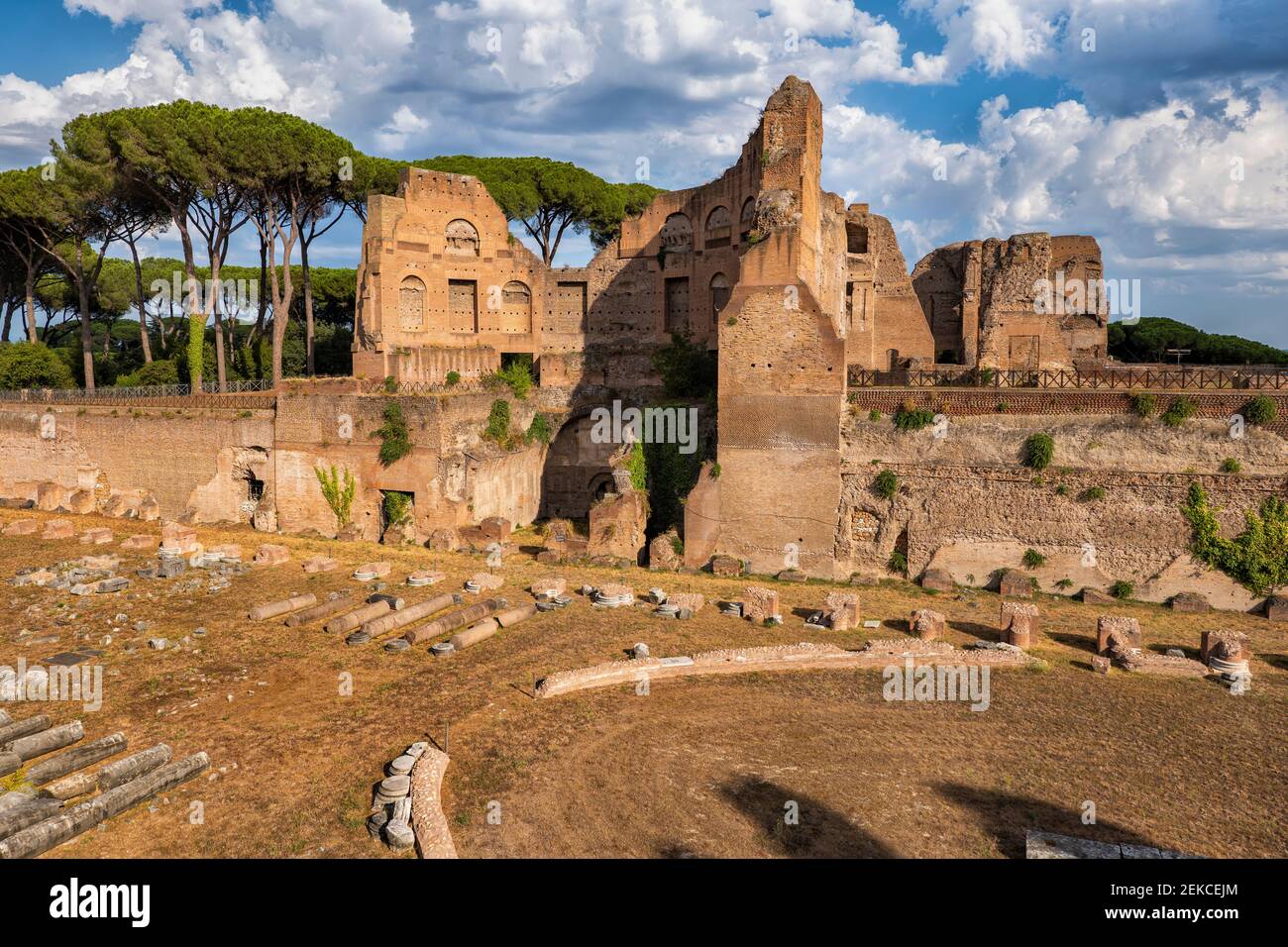 Italie, Rome, Mont Palatin, Hippodrome de Domitian ou Stadio Palatino ...
